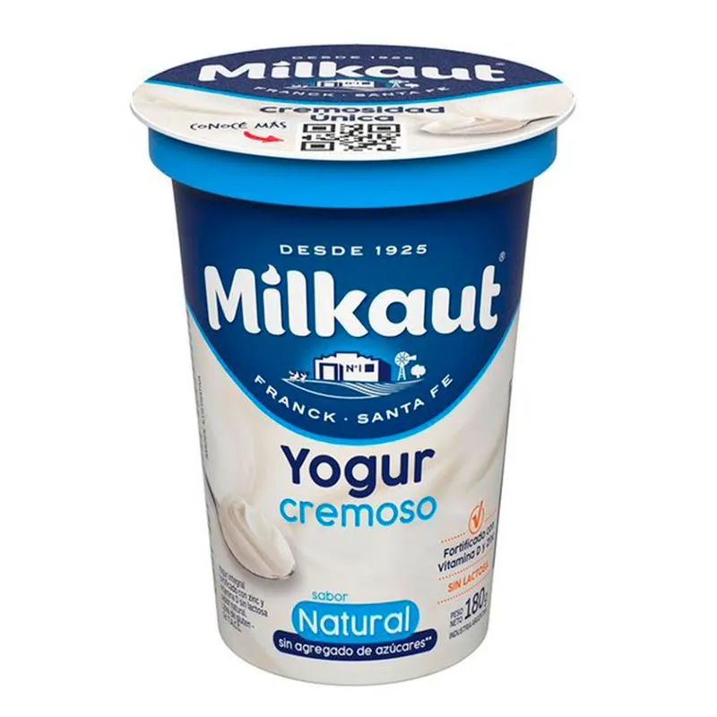 YOGUR NATURAL **MILKAUT** 180GR. – Mercado de Pan – Mayorista Gastronomico